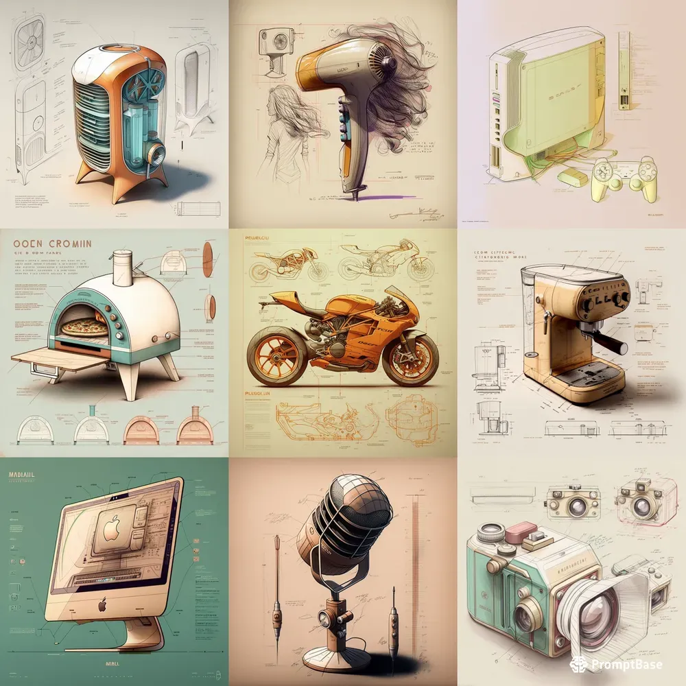Simple Technical Drawings Midjourney Prompt | PromptBase