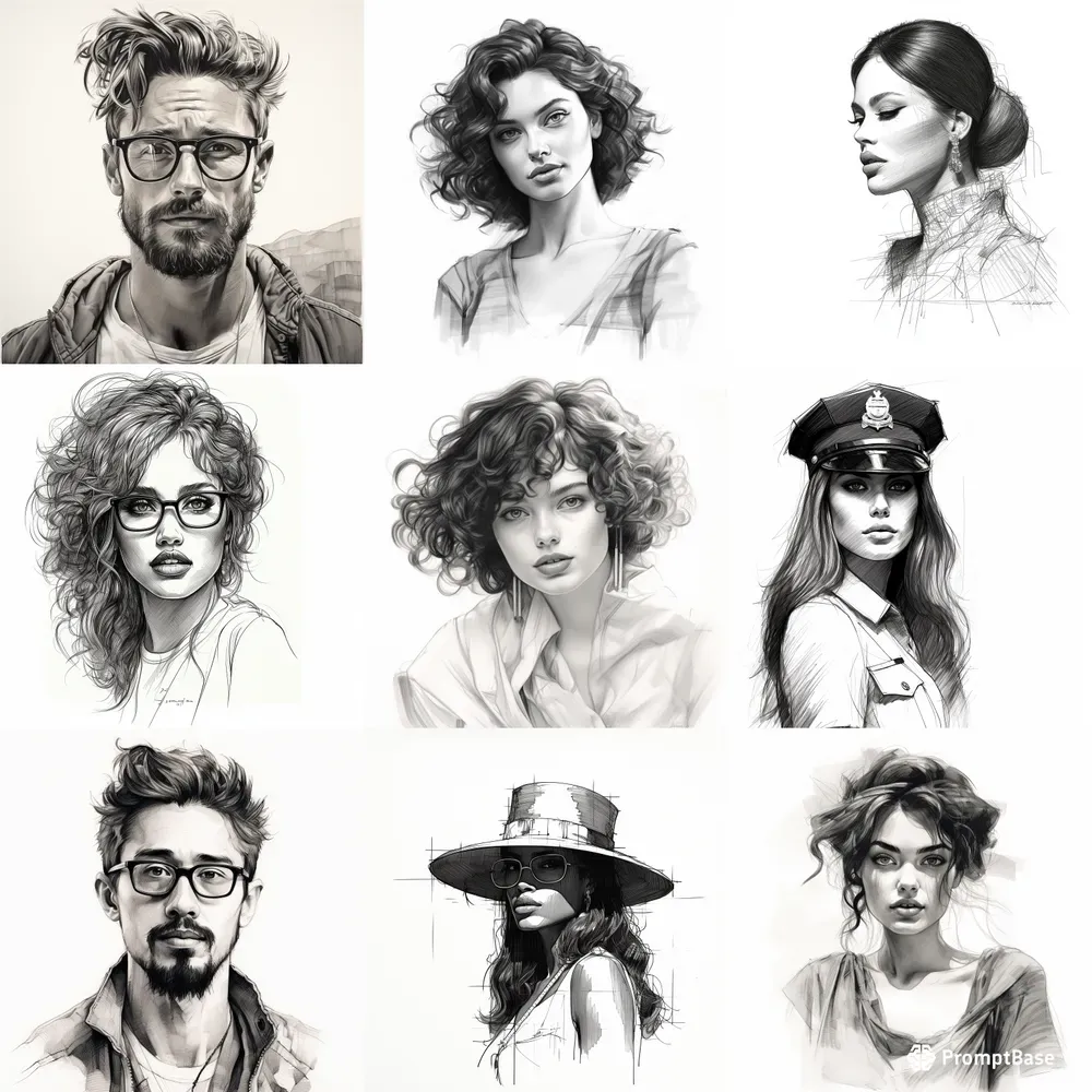 Pencil Rough Sketch Drawing Style Midjourney Prompt | PromptBase