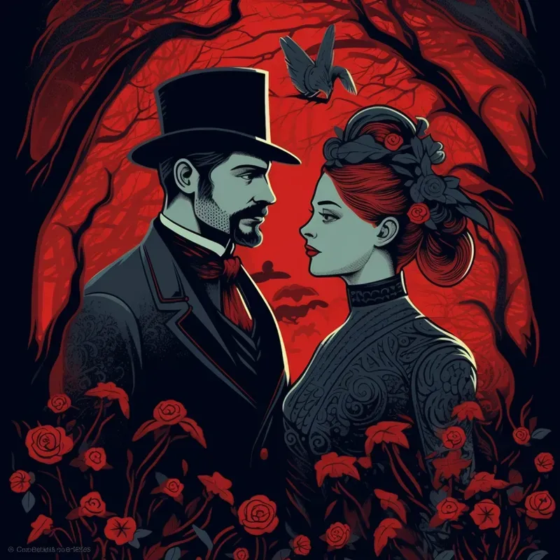 Dark Romance Gothic Illustrations Midjourney Prompt | PromptBase