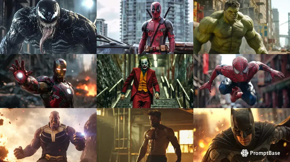 Superhero Movie Scenes Midjourney Prompt | PromptBase