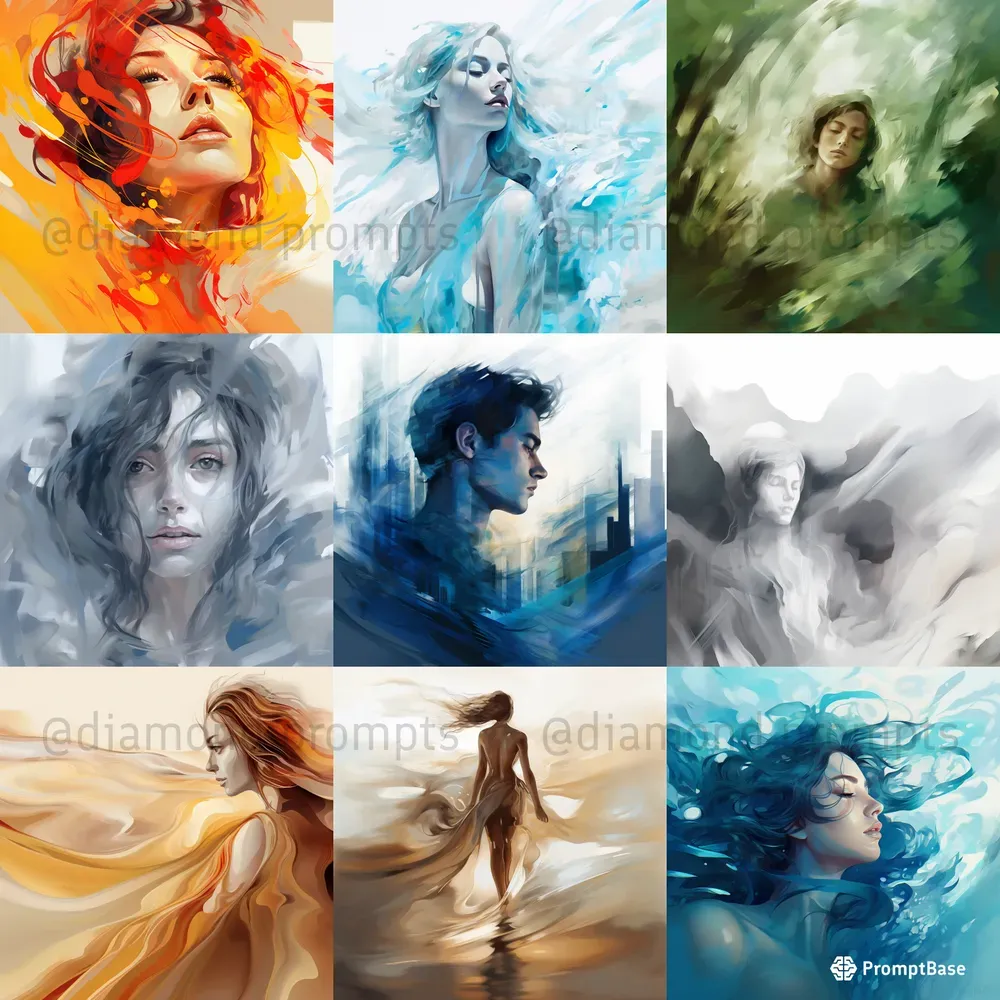 Swirling Portraits Midjourney Prompt | PromptBase