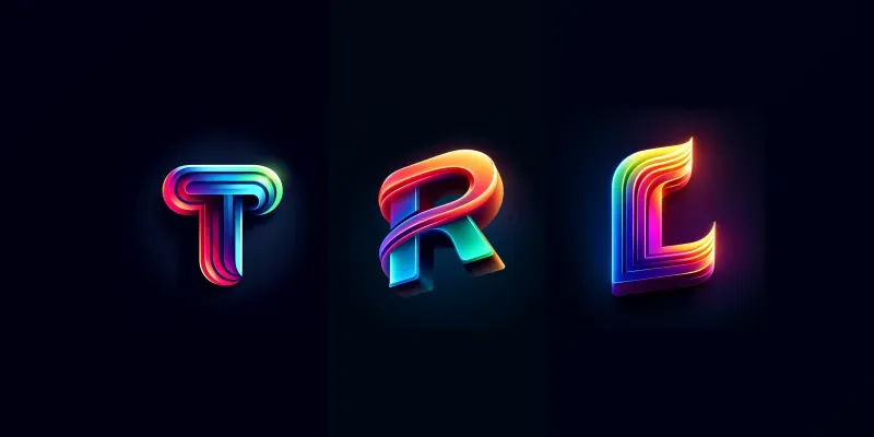 Neon Glow 3d Letter Logos Generator App | PromptBase