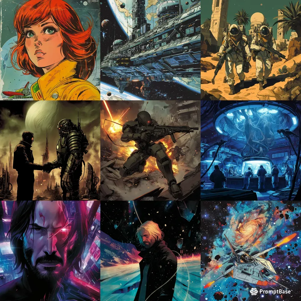 Sci-fi Comic Book Covers Midjourney Prompt | PromptBase