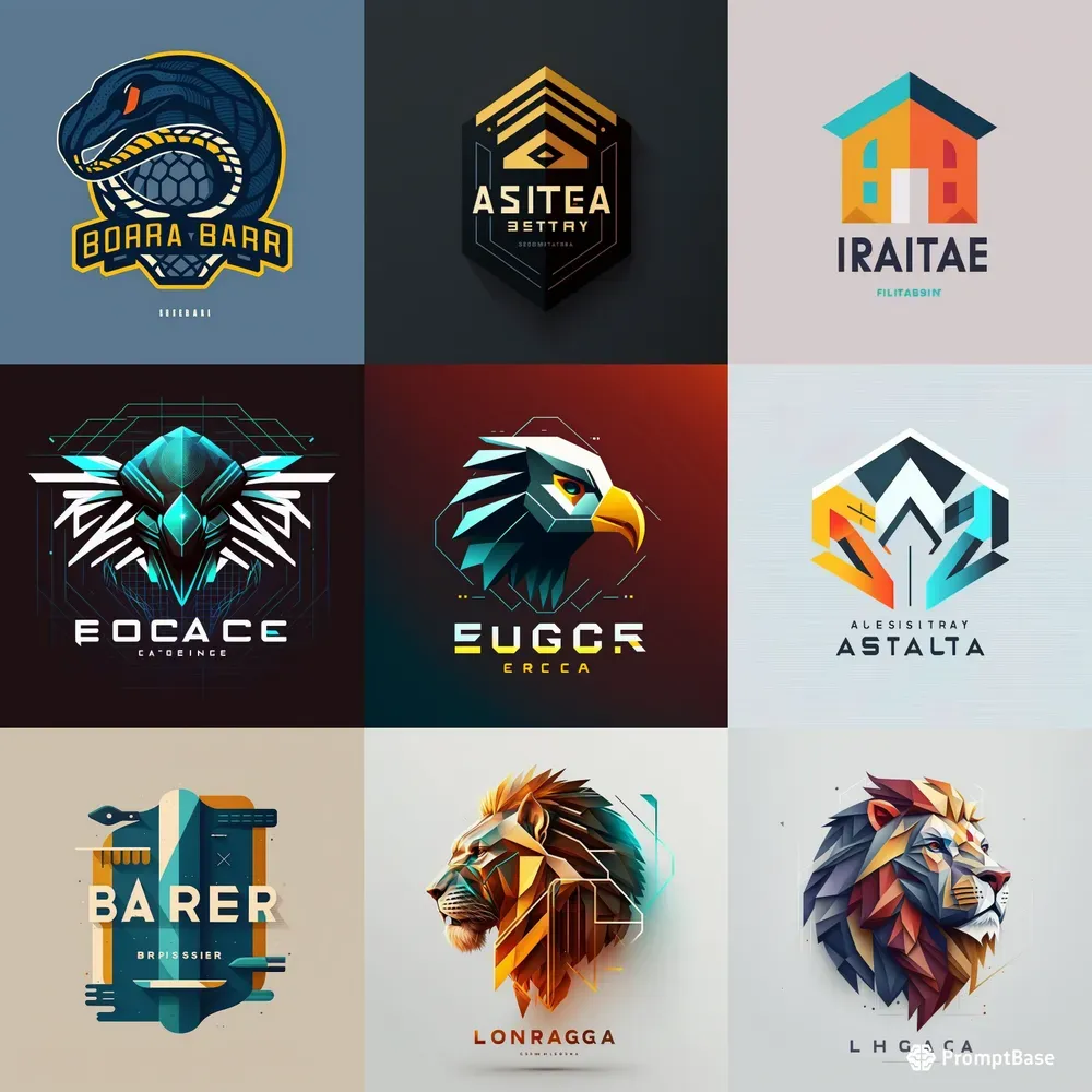 Incredible Geometric Futuristic Logos Midjourney Prompt | PromptBase