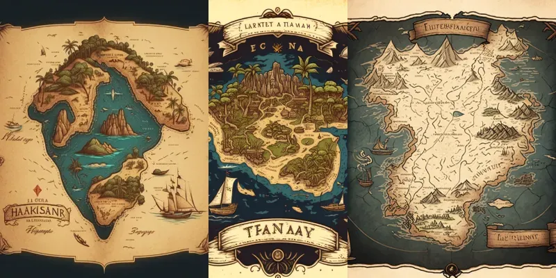 Hand Drawn Fantasy Maps Midjourney Prompt | PromptBase
