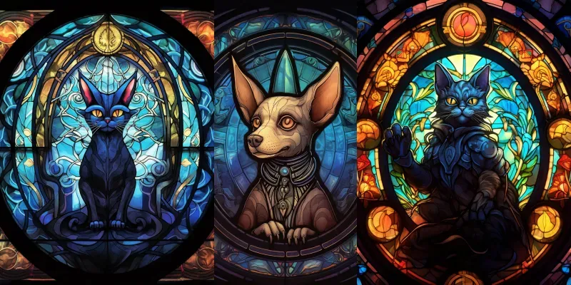 Stained Glass Creatures Midjourney Prompt | PromptBase