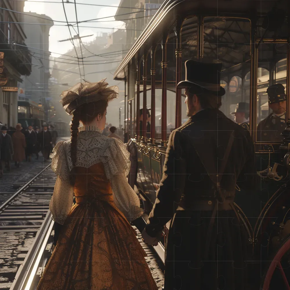 Cinematic 19th Century City Life Photos Midjourney Prompt | PromptBase