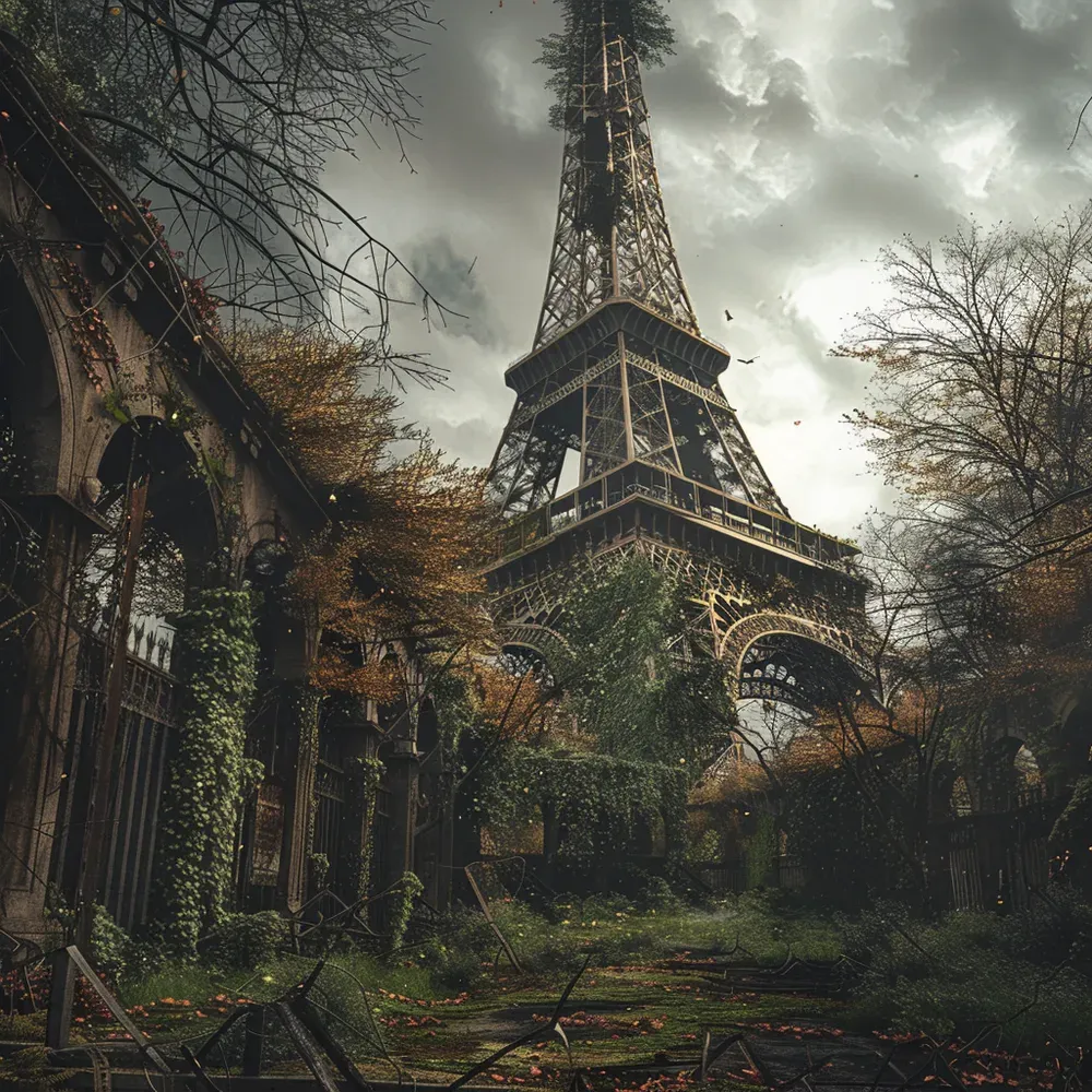 Post-apocalyptic Overgrown Landmarks Midjourney Prompt | PromptBase