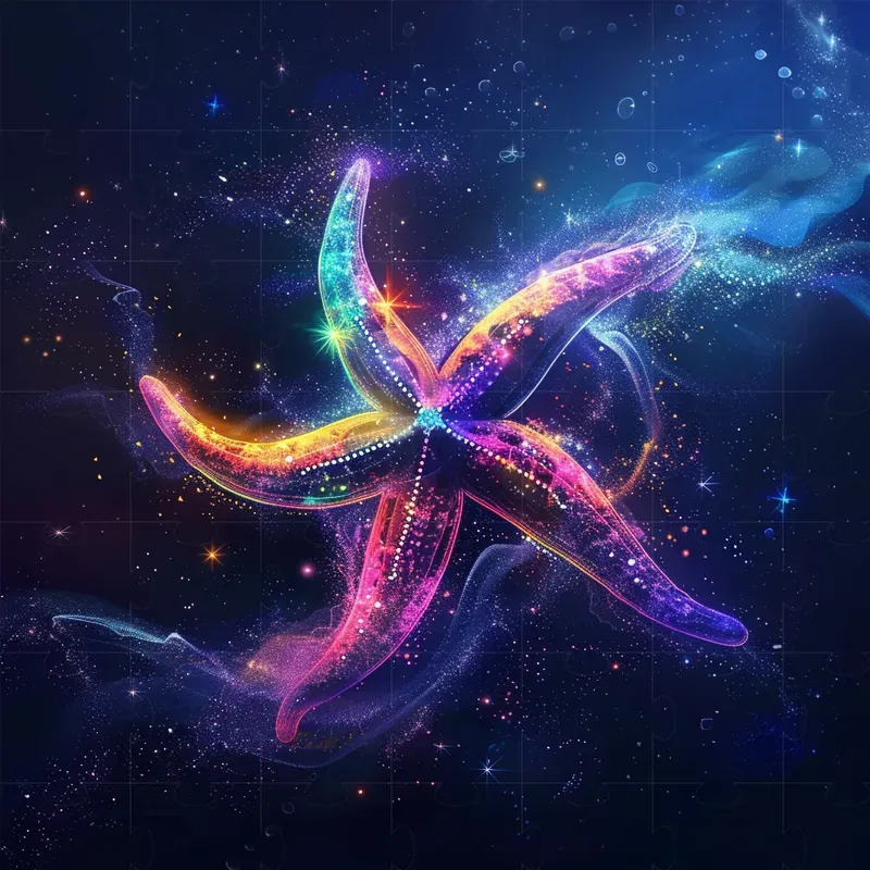 Beautiful Neon Animal Figures In Space Midjourney Prompt | PromptBase