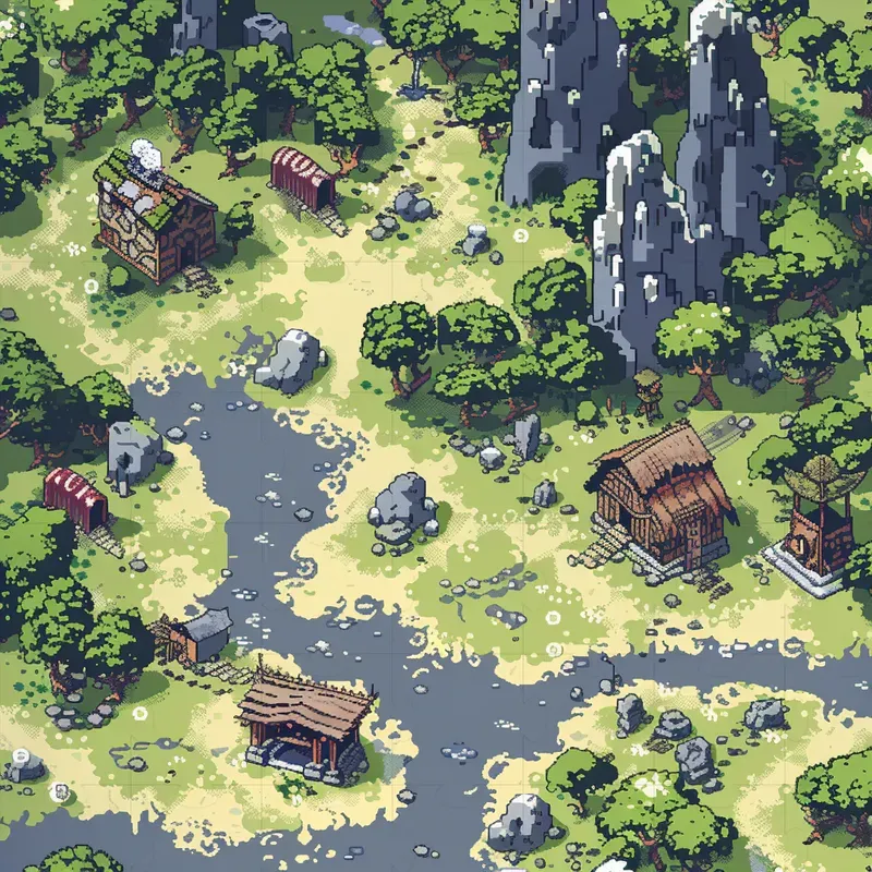 Awesome Indie Games Mini Maps Midjourney Prompt | PromptBase