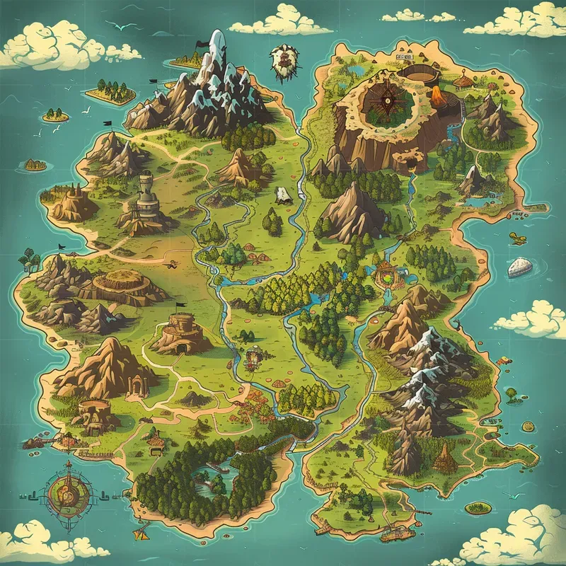 Awesome Indie Games Mini Maps Midjourney Prompt | PromptBase