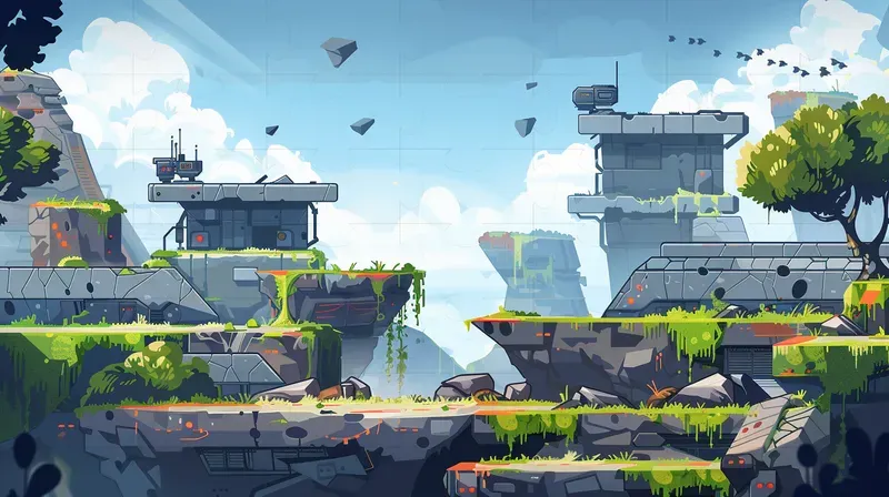 2D Sidescrolling Game Level Designs Midjourney Prompt | PromptBase