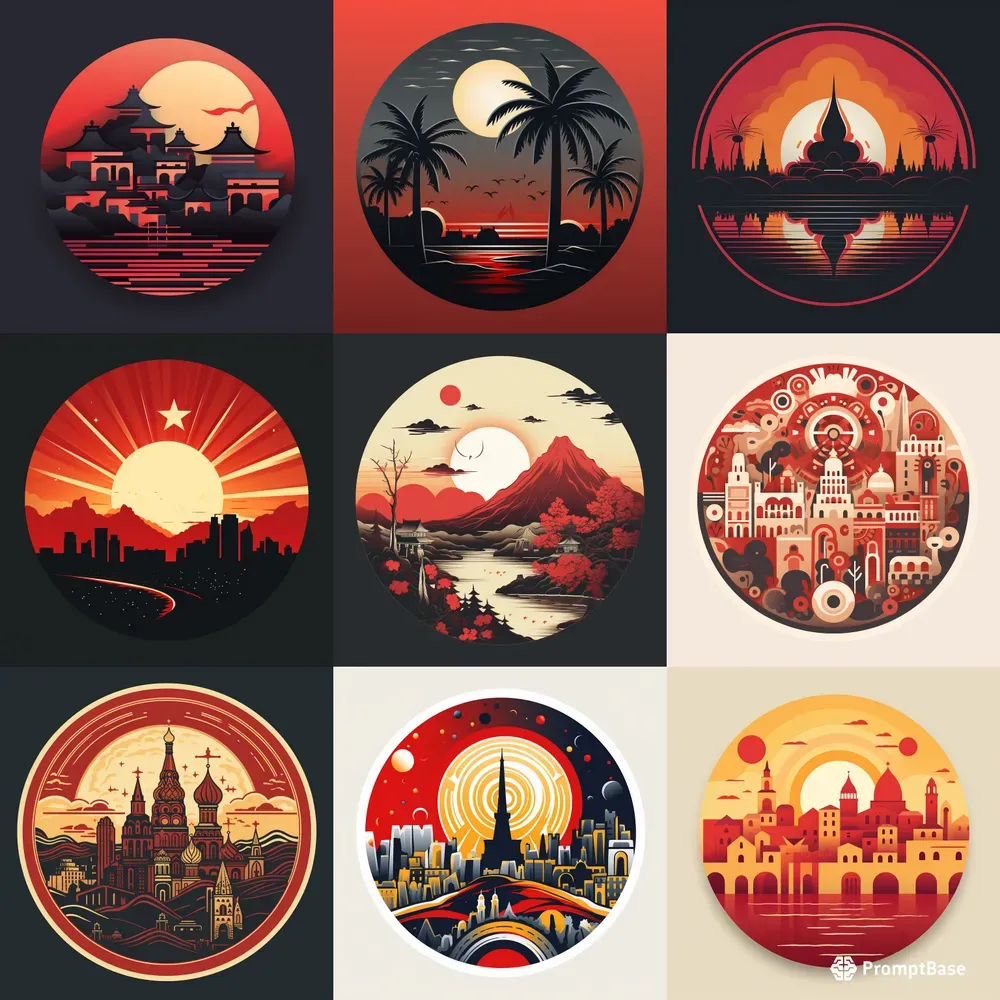 Iconographic Motifs City Logos Midjourney Prompt | PromptBase