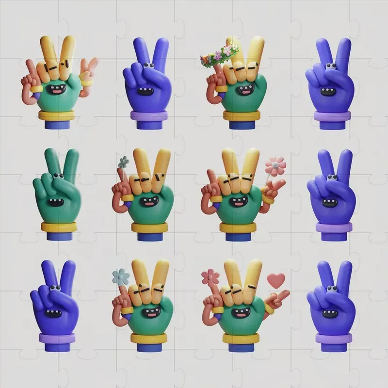 Sticker Packs 9 Pose Series Ideogram Prompt | PromptBase