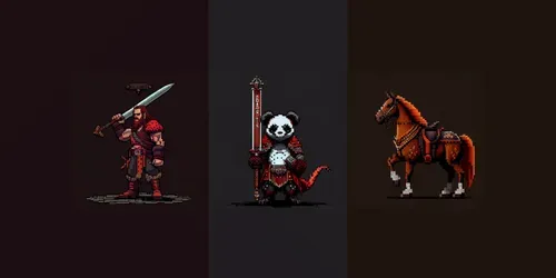 Pixel Art Monster Character Sheets Midjourney Prompt | PromptBase