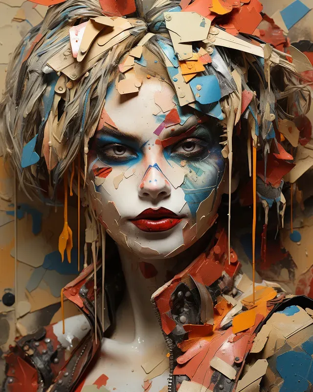 Multilayered Collage Portraits Midjourney Prompt | PromptBase