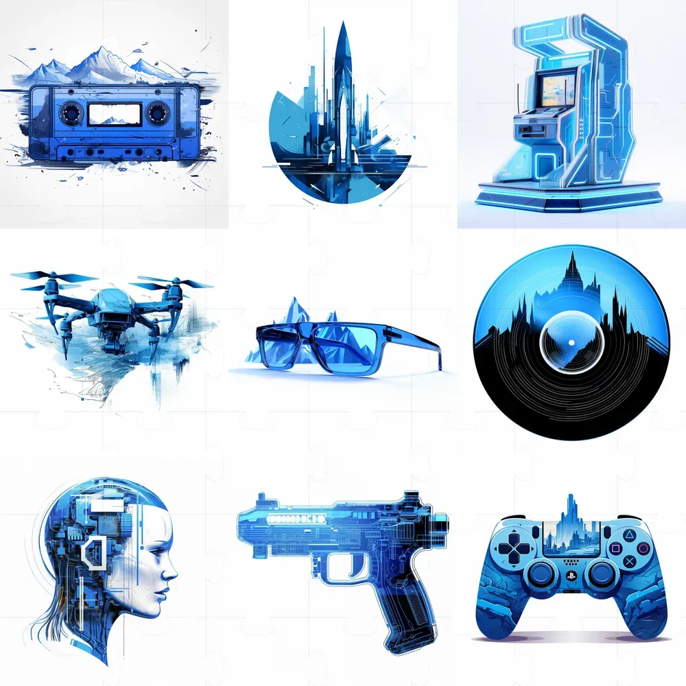 Electric Blue Utopia Designs Midjourney Prompt | PromptBase