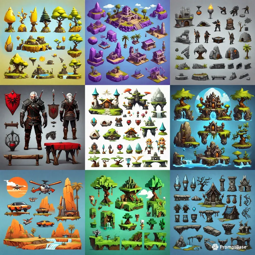Game Asset Packs Leonardo Ai Prompt | PromptBase