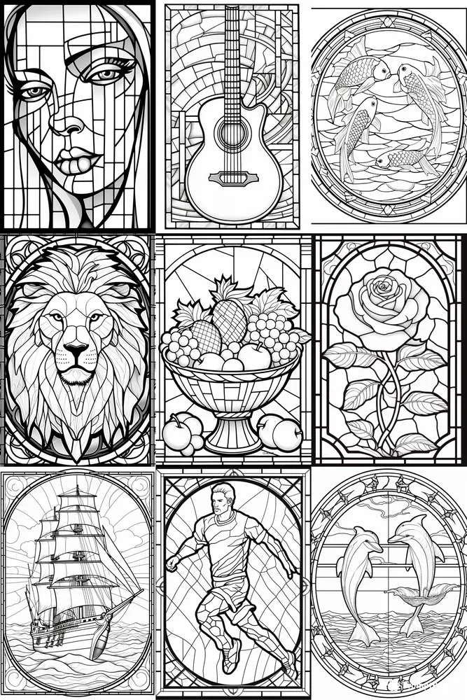 Coloring Stained Glass Midjourney Prompt | PromptBase