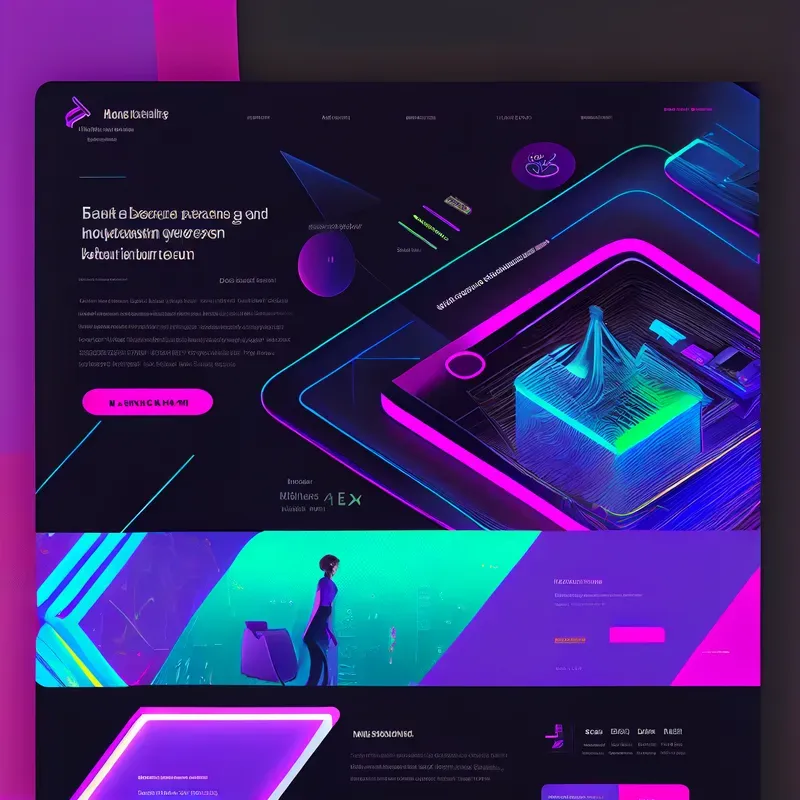Futuristic Neon Website Mockups Midjourney Prompt | PromptBase