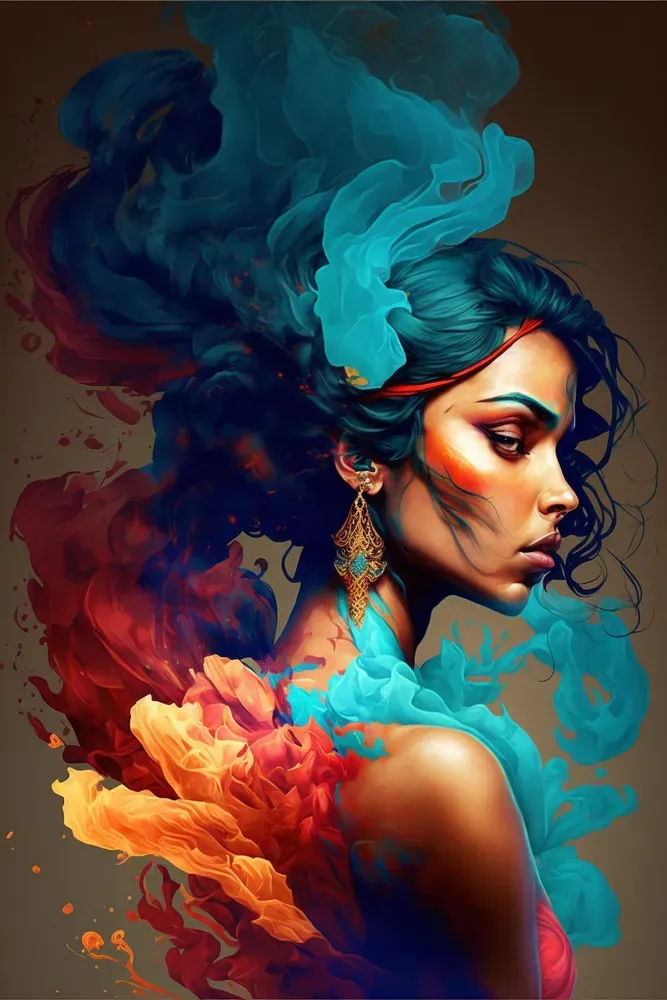 Realistic Fire Portraits Midjourney Prompt | PromptBase