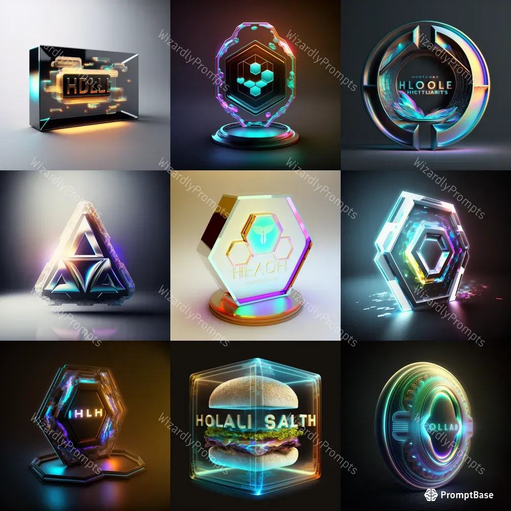 Holographic Logos Midjourney Prompt | PromptBase