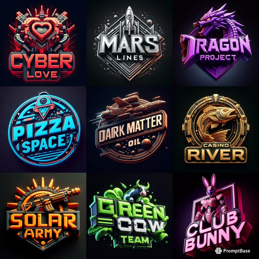 Logos 3D Futuristic DALL·E Prompt | PromptBase