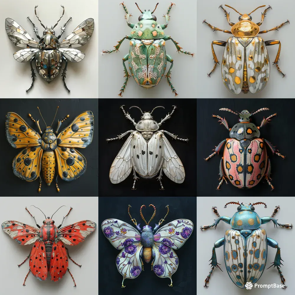 Artistic Displays Of Insects Midjourney Prompt | PromptBase