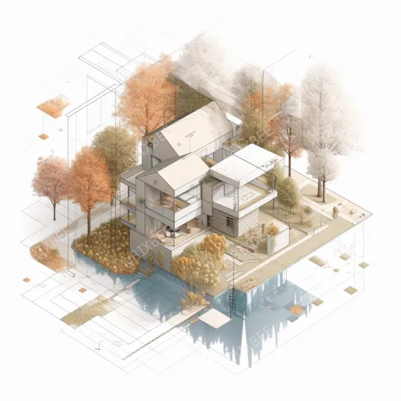 Architectural Concept Axo Drawings Midjourney Prompt | PromptBase