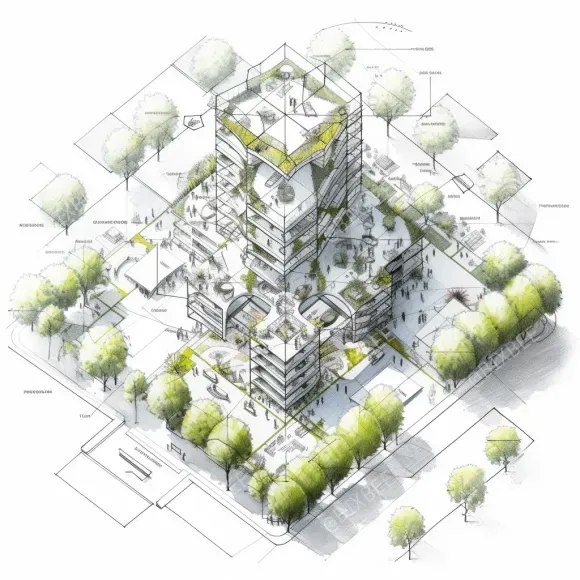 Architectural Concept Axo Drawings Midjourney Prompt | PromptBase
