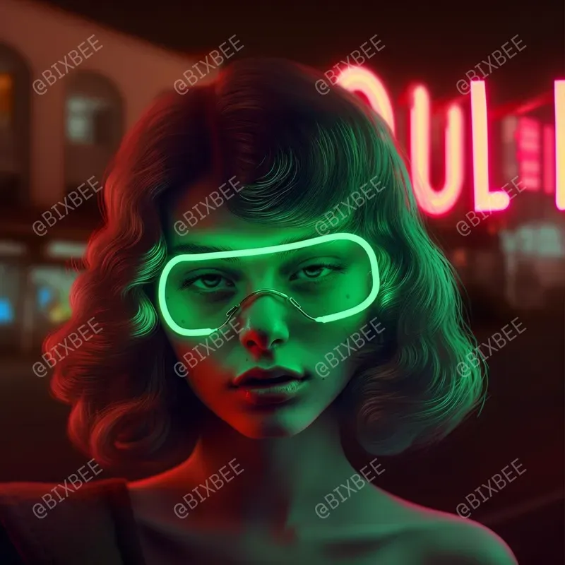 Cool Surrealist Neon Portraits Midjourney Prompt | PromptBase