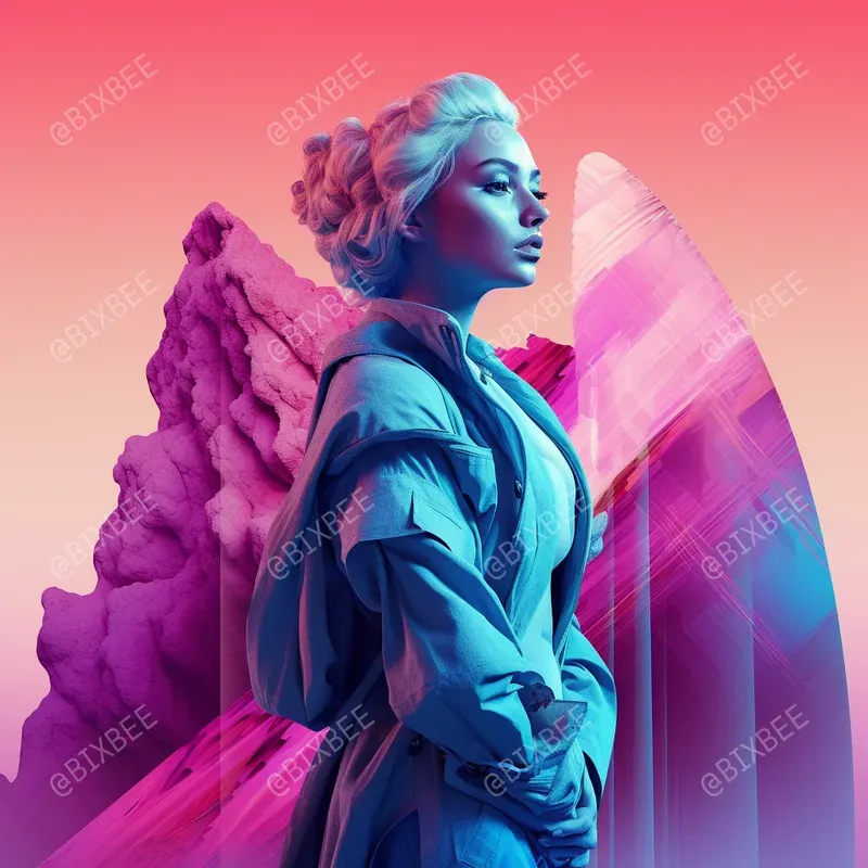 Vaporwave Futuristic Art Collages Midjourney Prompt | PromptBase