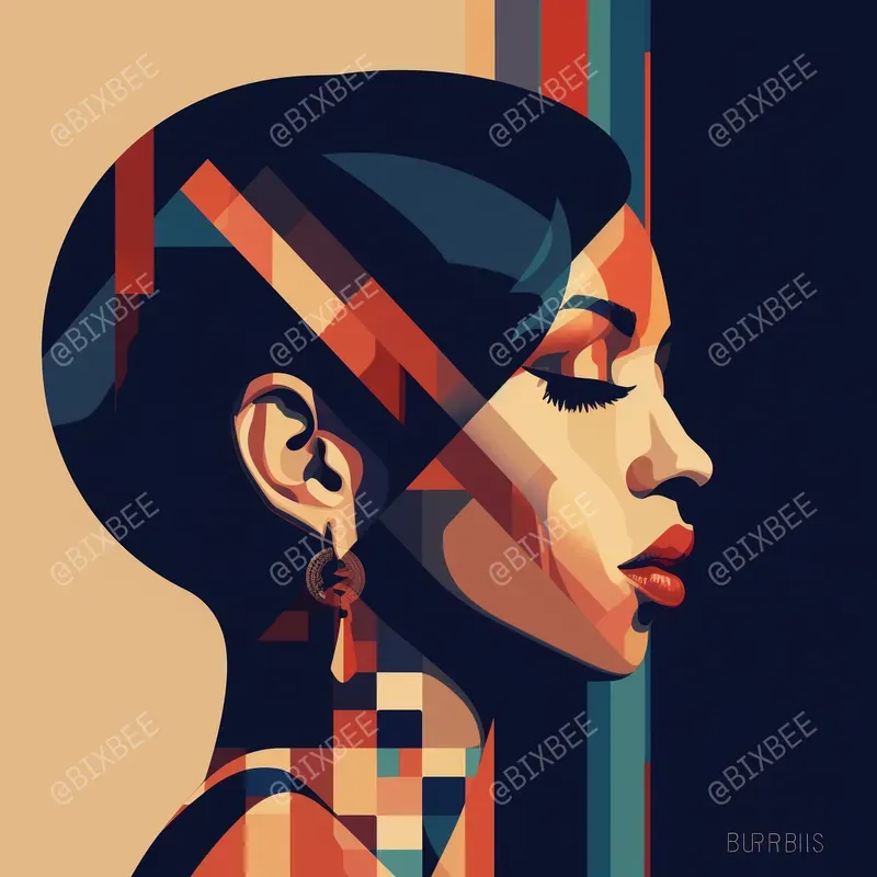 Flat Vector Geometric Digital Portraits Midjourney Prompt | PromptBase