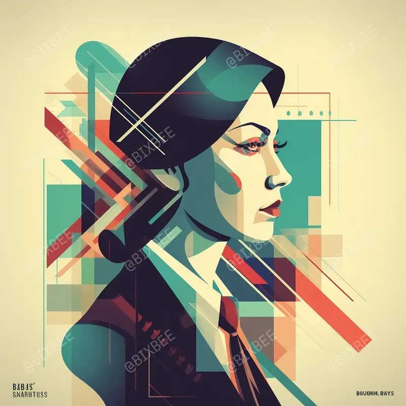 Flat Vector Geometric Digital Portraits Midjourney Prompt | PromptBase