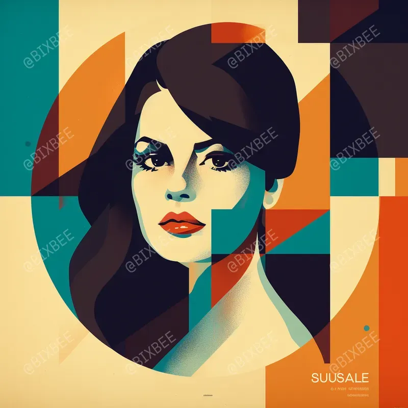 Flat Vector Geometric Digital Portraits Midjourney Prompt | PromptBase