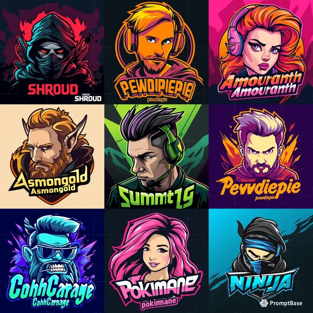 Twitch Esport Logo Mascots Midjourney Prompt | PromptBase