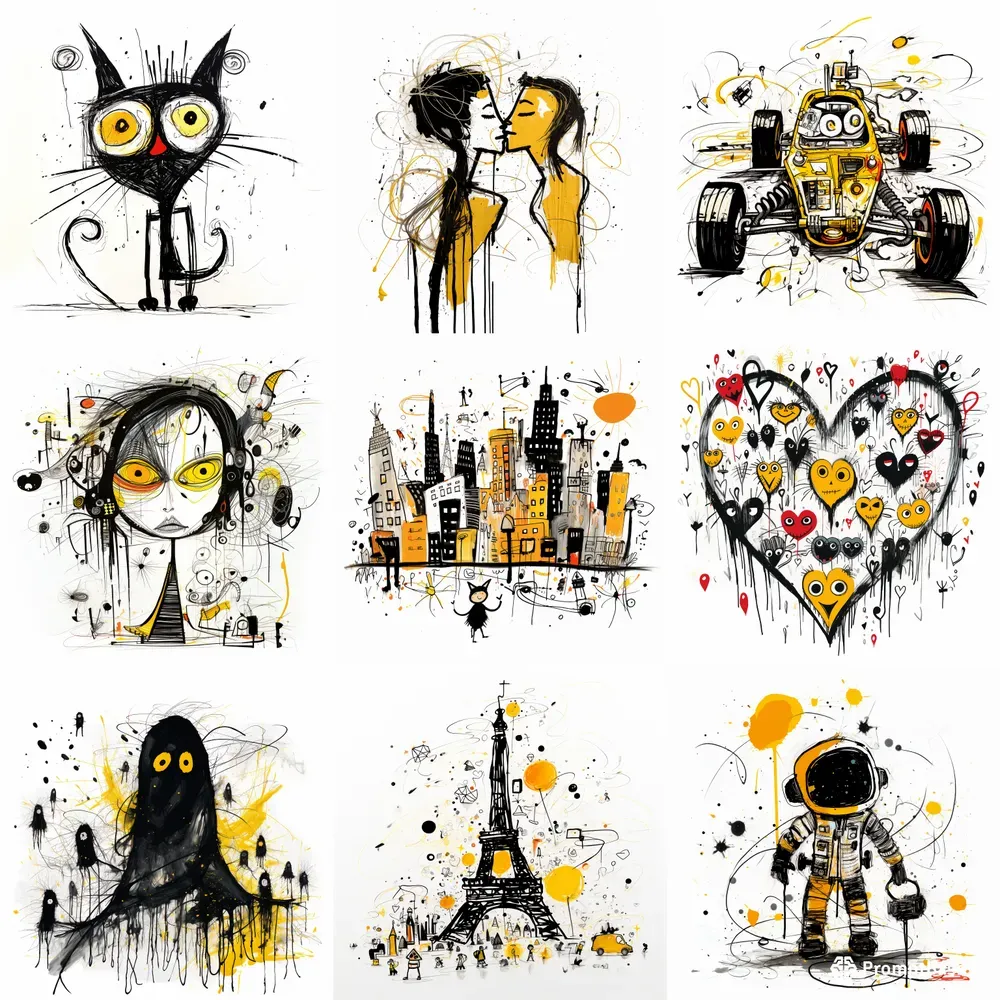 Fun Grotesque Cartoon Doodle Art Midjourney Prompt | PromptBase