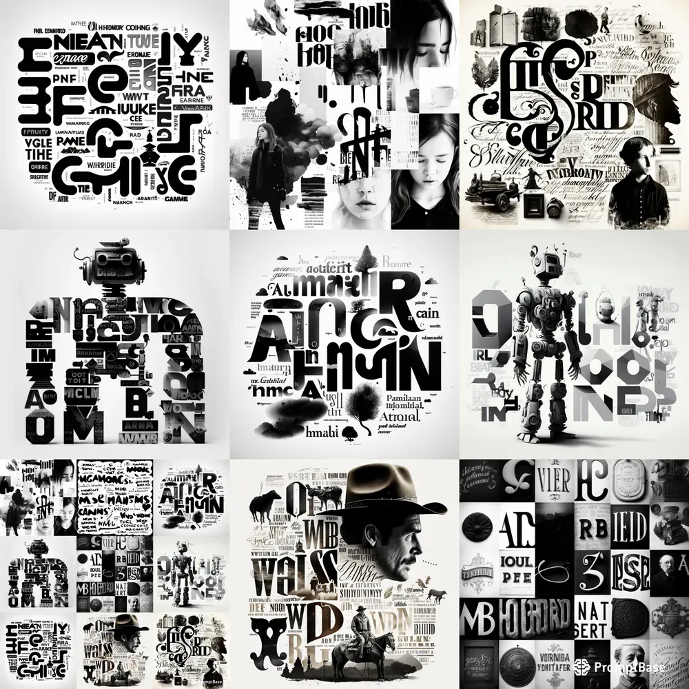 Typography Moodboard Art Direction Midjourney Prompt | PromptBase