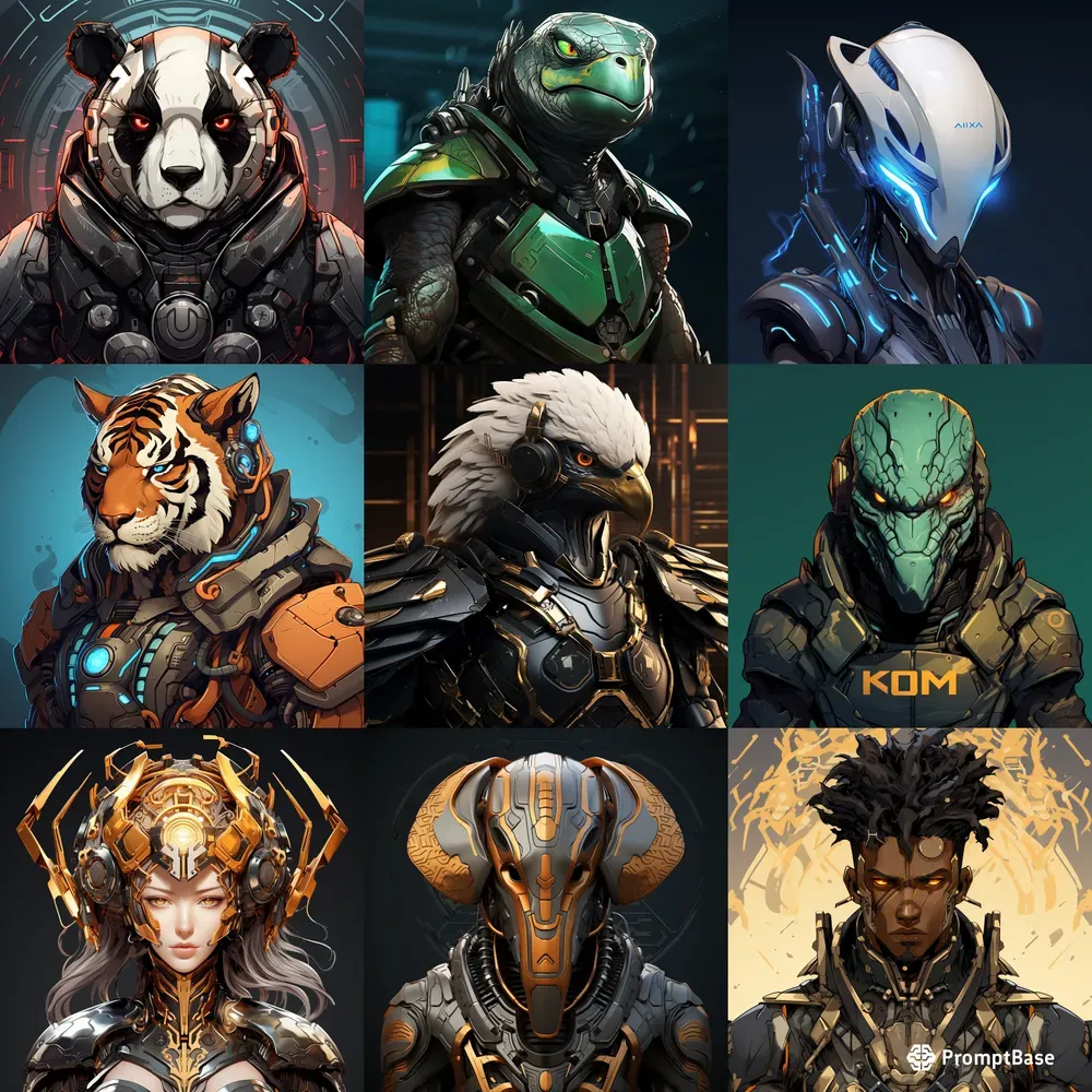 Meka Android Picture Profile Avatars NFTs Midjourney Prompt | PromptBase
