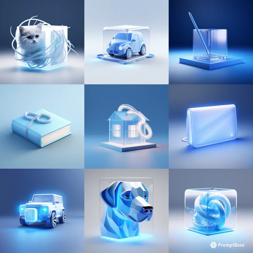 Acrylic Ui Icons Midjourney Prompt | PromptBase