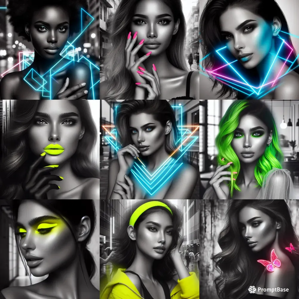 Neon Noir Portraits DALL·E Prompt | PromptBase