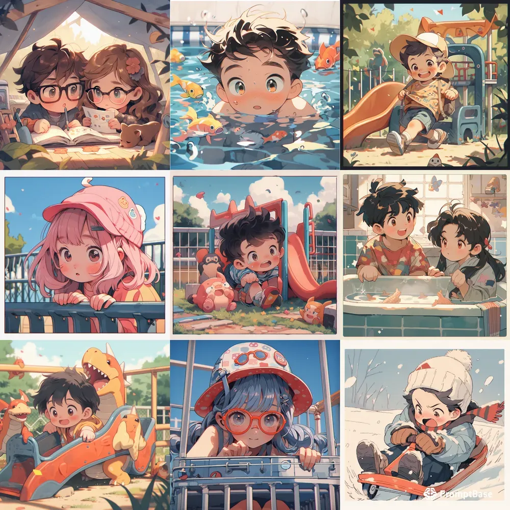 Cute Little Anime Kids Midjourney Prompt | PromptBase