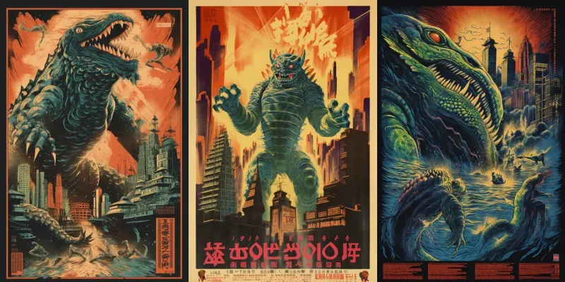 Vintage Kaiju Cards Midjourney Prompt | PromptBase