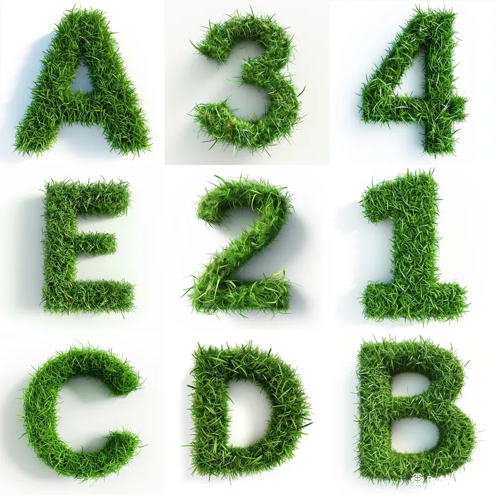 Alphabet Text Green Grass Letters And Nus Midjourney Prompt | PromptBase