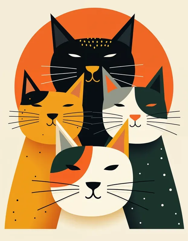 Ikko Tanaka Illustration Inspired Style FLUX Prompt | PromptBase