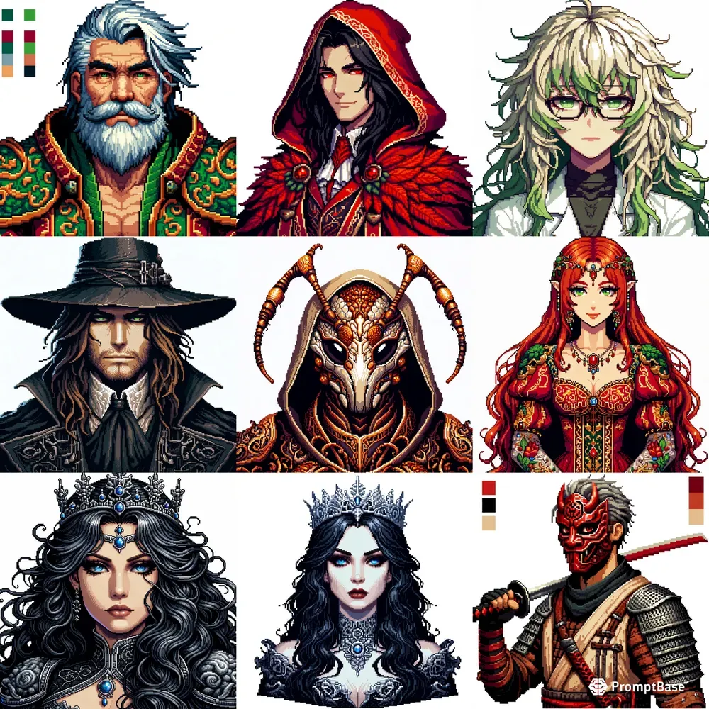 Retro Jrpg Style Portraits DALL·E Prompt | PromptBase