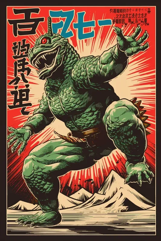 Vintage Kaiju Cards Midjourney Prompt | PromptBase