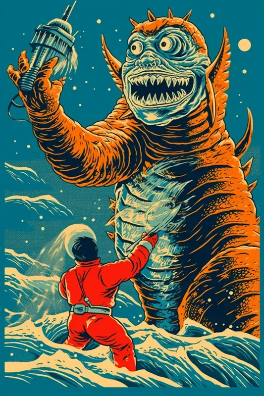 Vintage Kaiju Cards Midjourney Prompt | PromptBase