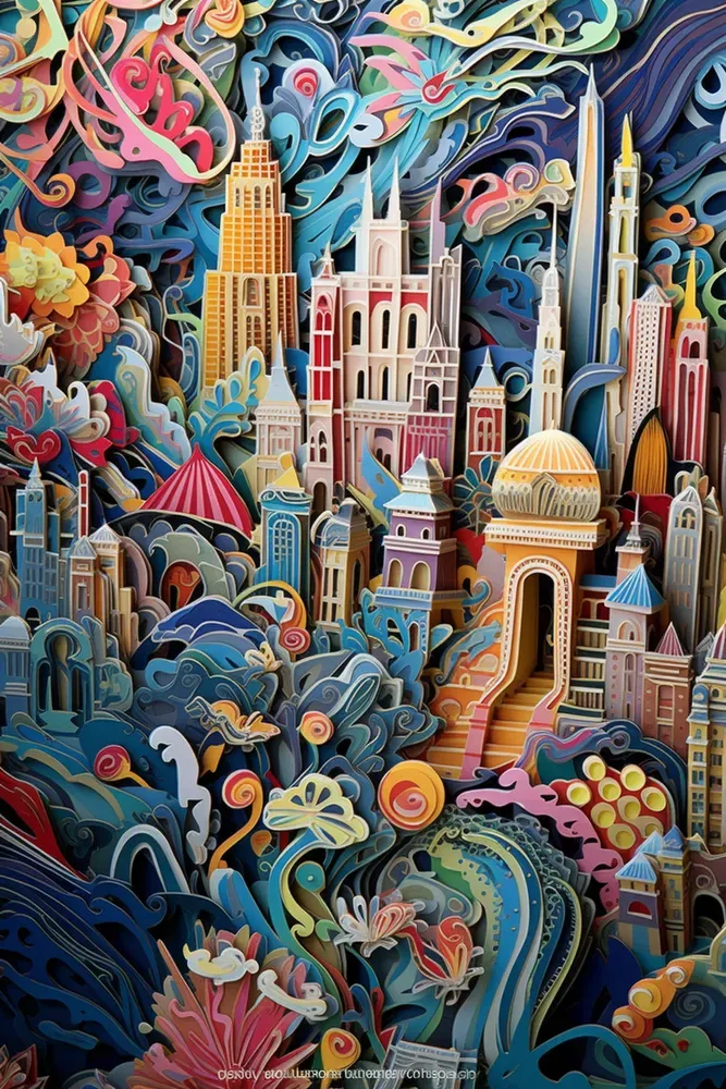 Paper Cities Midjourney Prompt | PromptBase