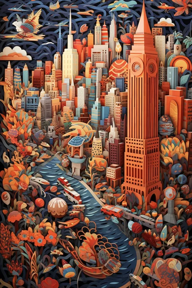 Paper Cities Midjourney Prompt | PromptBase